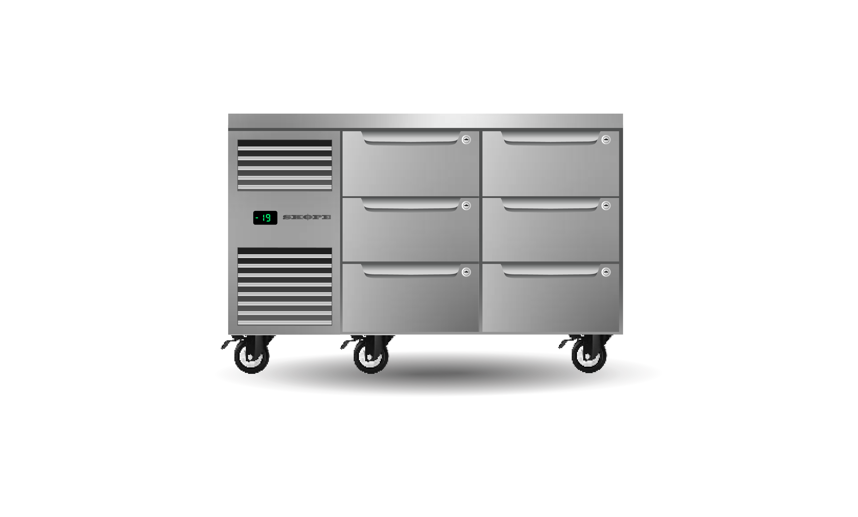 Six Drawer, Two Bay, Underbench GN1/1 Freezer | SKOPE